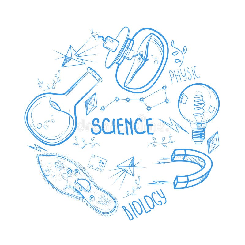 Hand Drawn Science Set. Circle Design Stock Vector - Illustration of ...