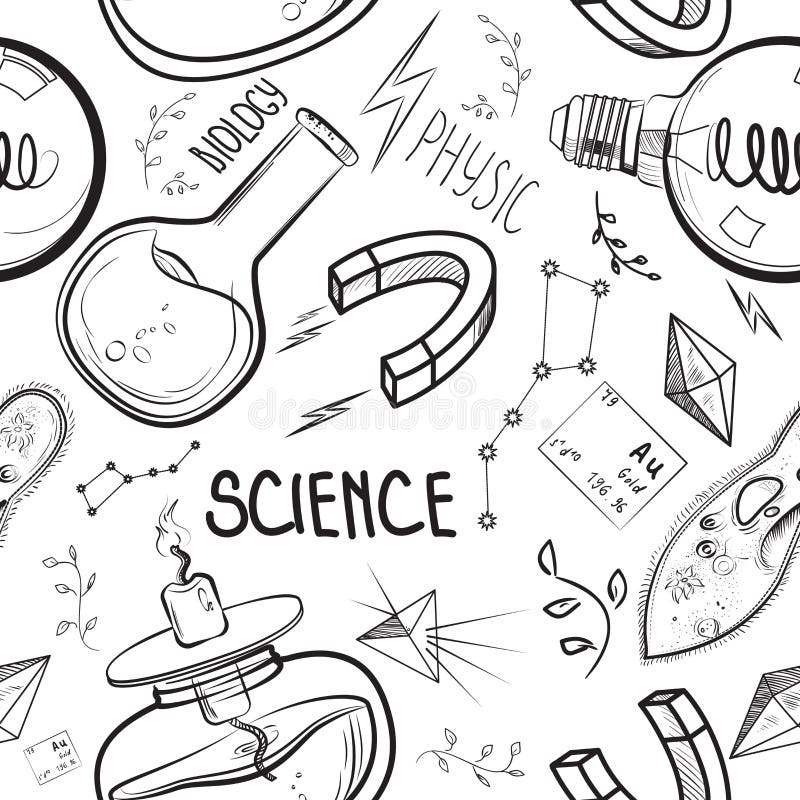 Hand drawn science set stock vector. Illustration of physic - 78856060