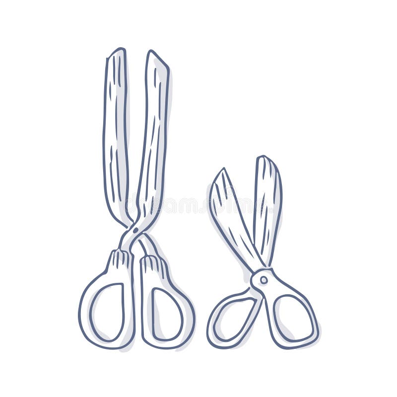 Hand Drawn of Scissors Vector Illustration Stock Vector - Illustration ...