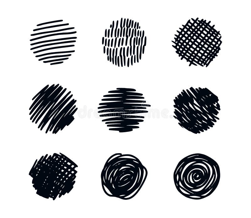 Hand Drawn Scribble Circle Bubbles. Grunge Round Shapes. Circle Pencil ...
