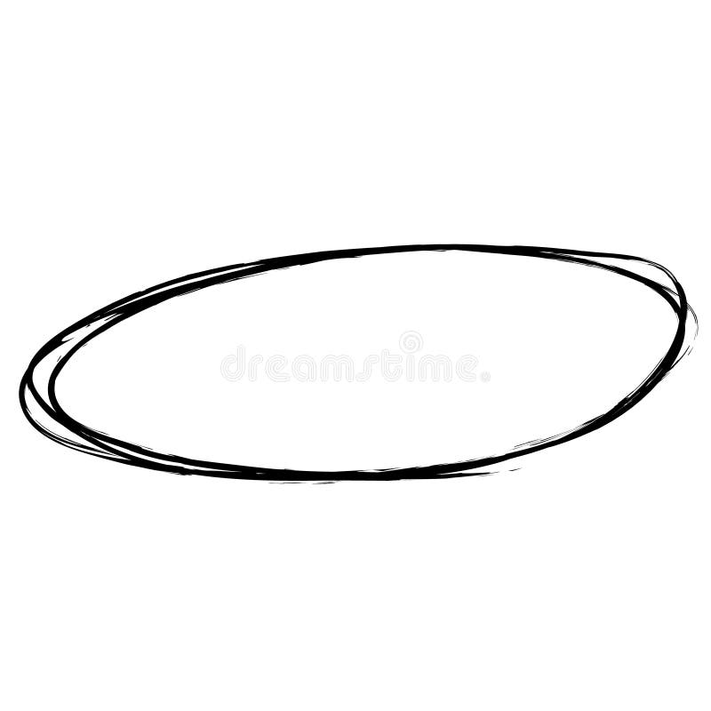Hand Drawn Scribble Circle Oval Vector Doodle Illustration Stock Vector ...