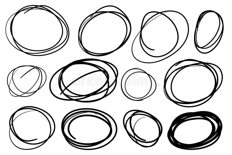 Hand Drawn Scribble Circles Stock Vector - Illustration of element ...