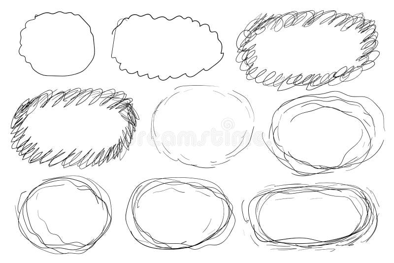 Hand Drawn Scribble Circles Stock Vector - Illustration of collection ...