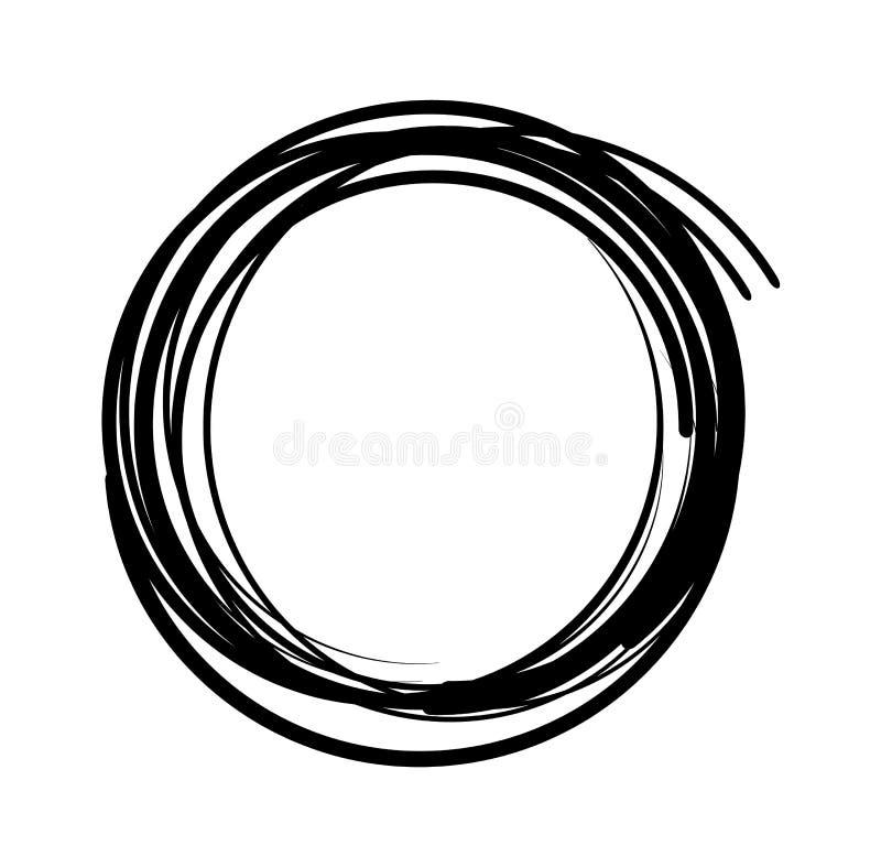 Hand Drawn Scribble Circles Set. Doodle Circular Logo Design Elements ...