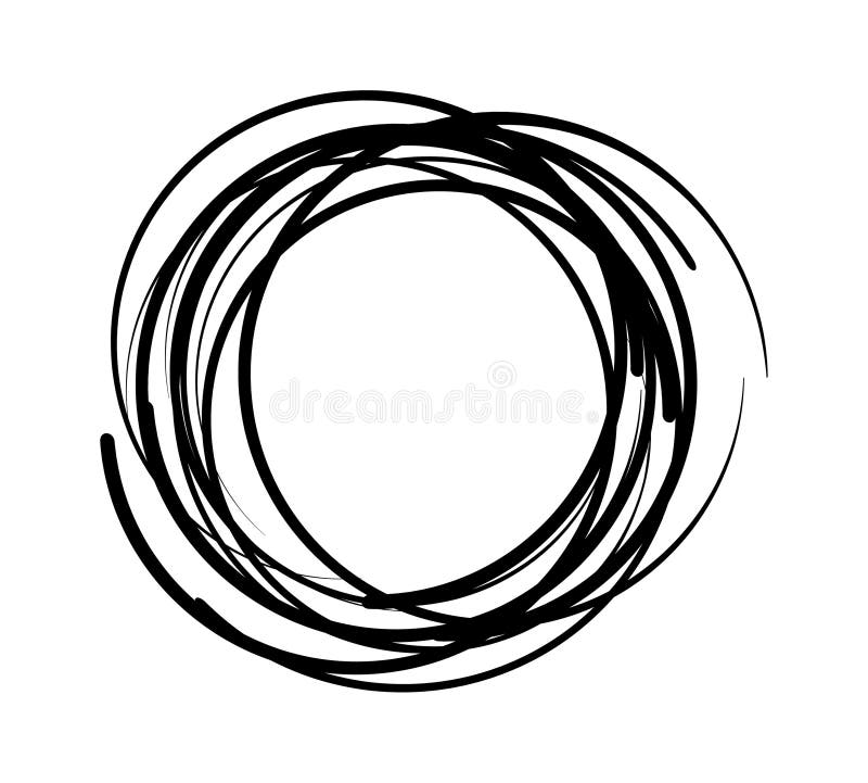 Hand Drawn Scribble Circles Set. Doodle Circular Logo Design Elements ...
