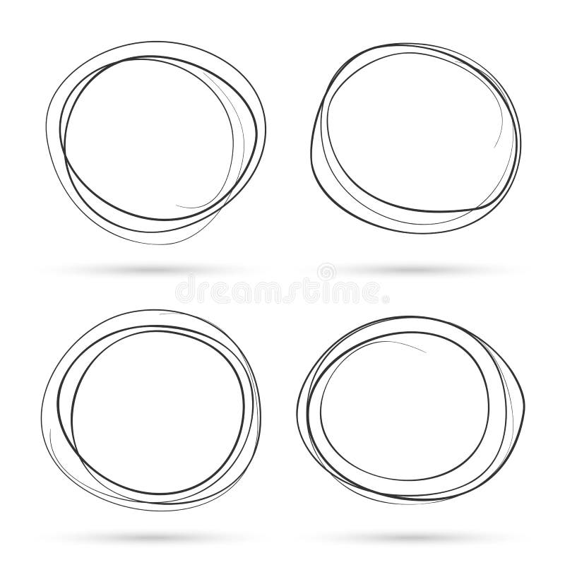 Hand Drawn Scribble Circles Template Stock Illustration - Illustration ...