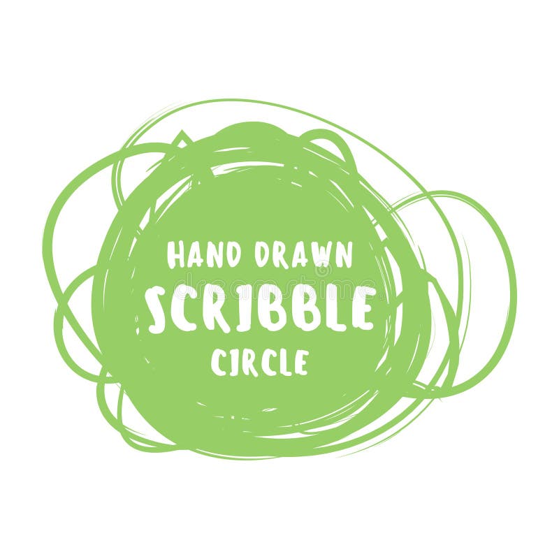 Hand Drawn Scribble Colorful Vector Circle and Label with Text Stock ...