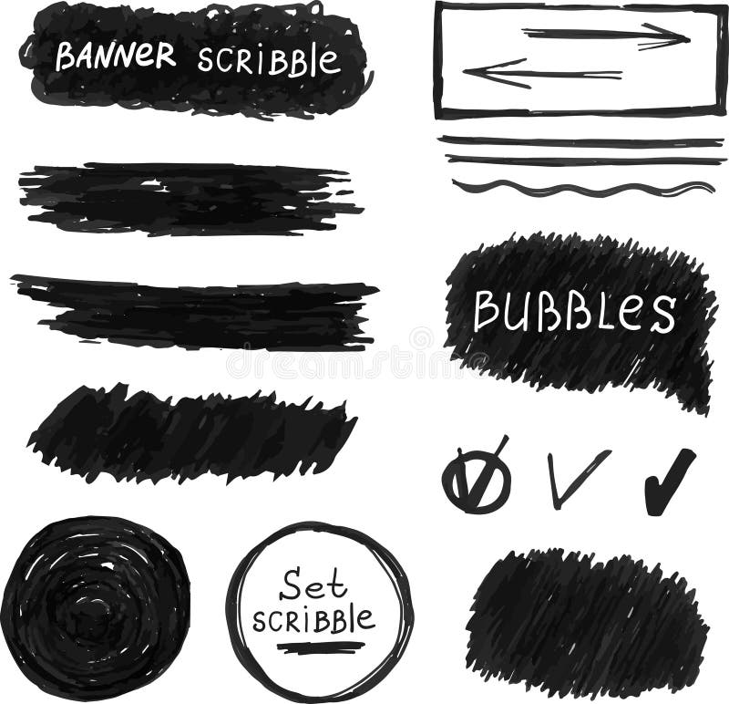 Hand Drawn Scribble Design Element. Stock Illustration - Illustration ...