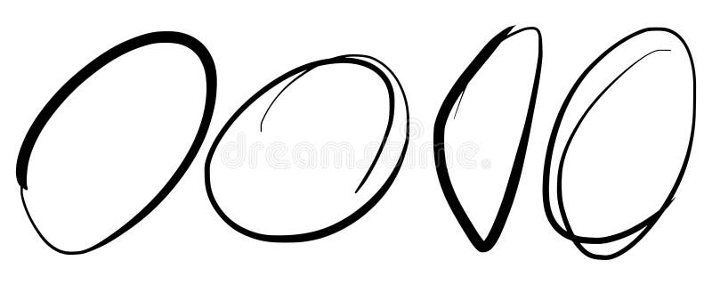 Hand Drawn Scribble Line Circles. Doodle Circular for Message Note Mark ...