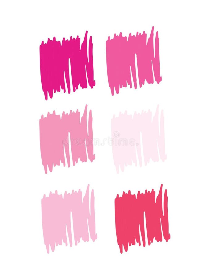 Hand Drawn Scribble Pink Squares. Vector Illustration of Scribble Lines ...