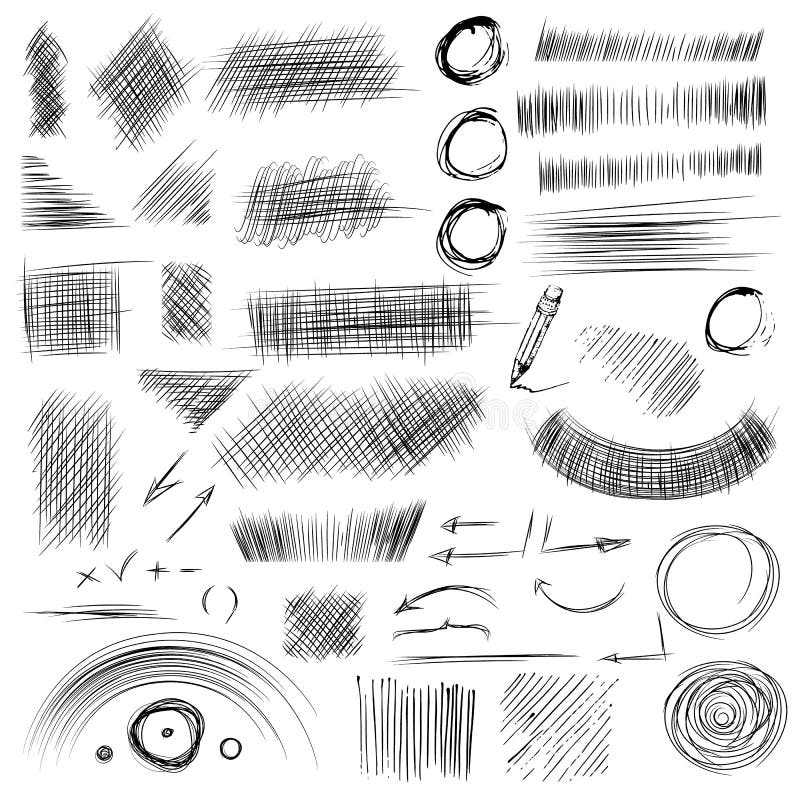 Hand Drawn Scribble Shapes in Vector Stock Vector - Illustration of ...