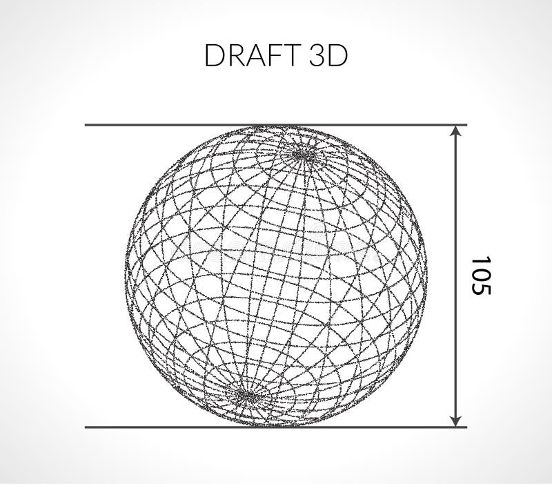 Hand-drawn Scribble Sphere. Draft Architect Concept. Elements for ...