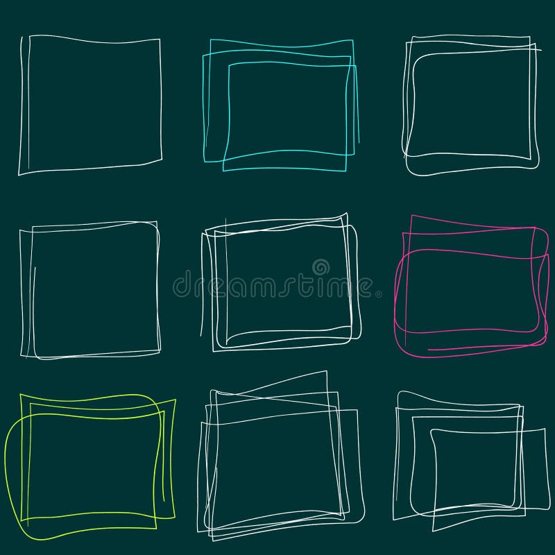 Hand Drawn Scribble Square stock vector. Illustration of mark - 52244626