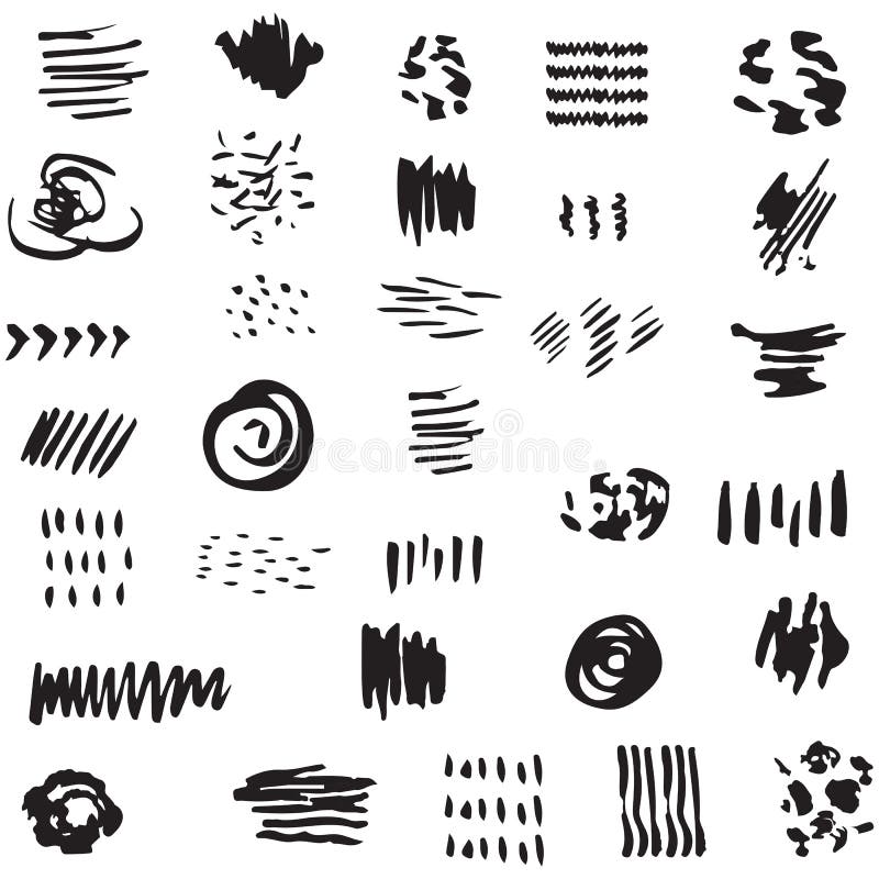 Hand Drawn Scribble Symbols Stock Vector - Illustration of texture ...