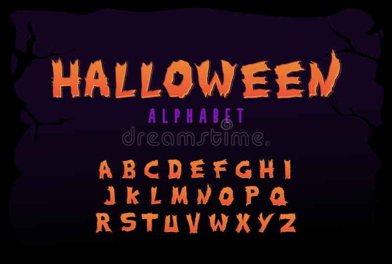 Hand Drawn Script Font for Halloween and Spooky Subjects. Unique Creepy ...