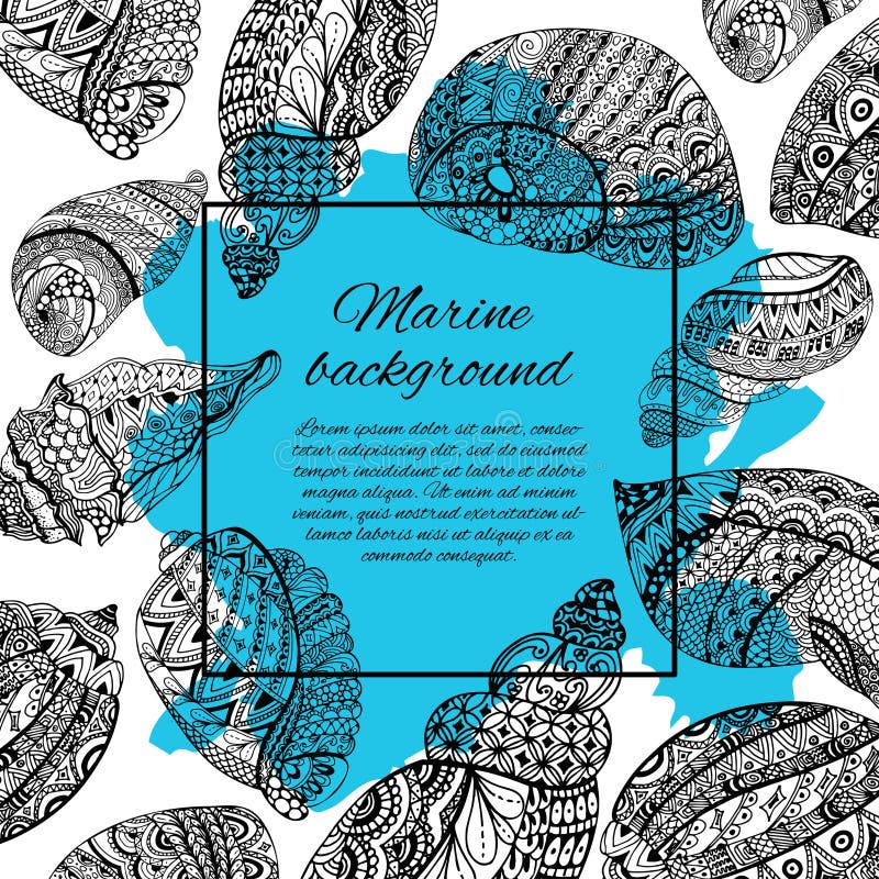 Card Design Hand Drawn Sea Shells Stock Illustrations – 1,160 Card ...