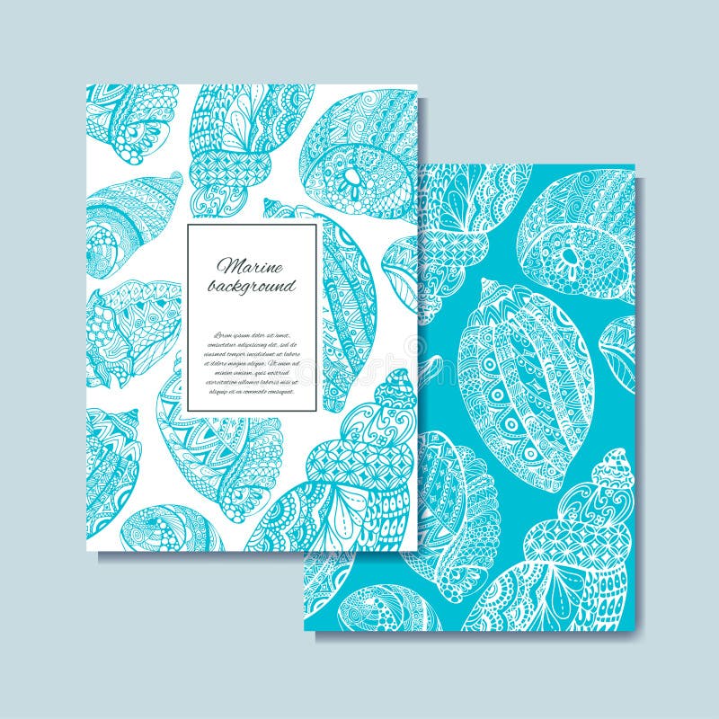 Card Design Hand Drawn Sea Shells Stock Illustrations – 1,160 Card ...