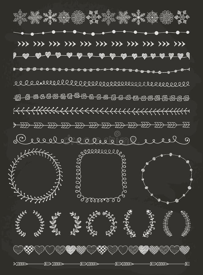 Hand-Drawn Seamless Borders and Design Elements Stock Vector ...