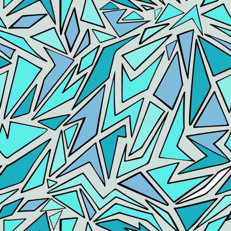 Hand Drawn Seamless Cold Geometric Pattern Stock Vector - Illustration ...