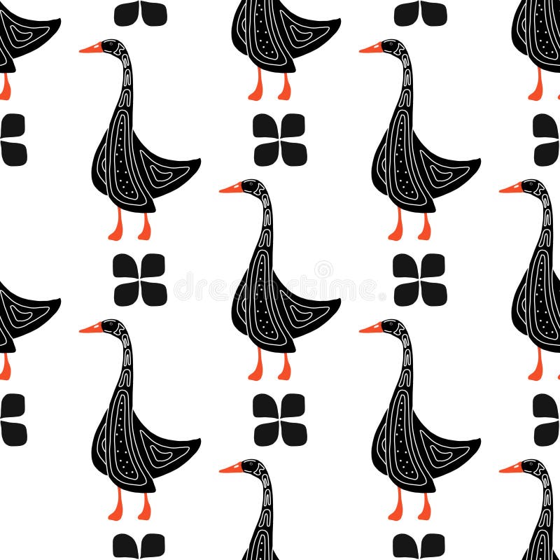 Seamless goose pattern stock illustration. Illustration of wallpaper ...