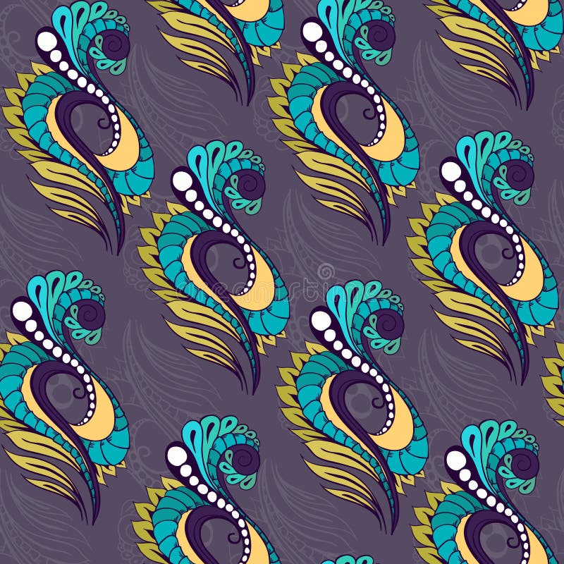 Hand Drawn Seamless Pattern with Abstract Doodles Stock Vector ...