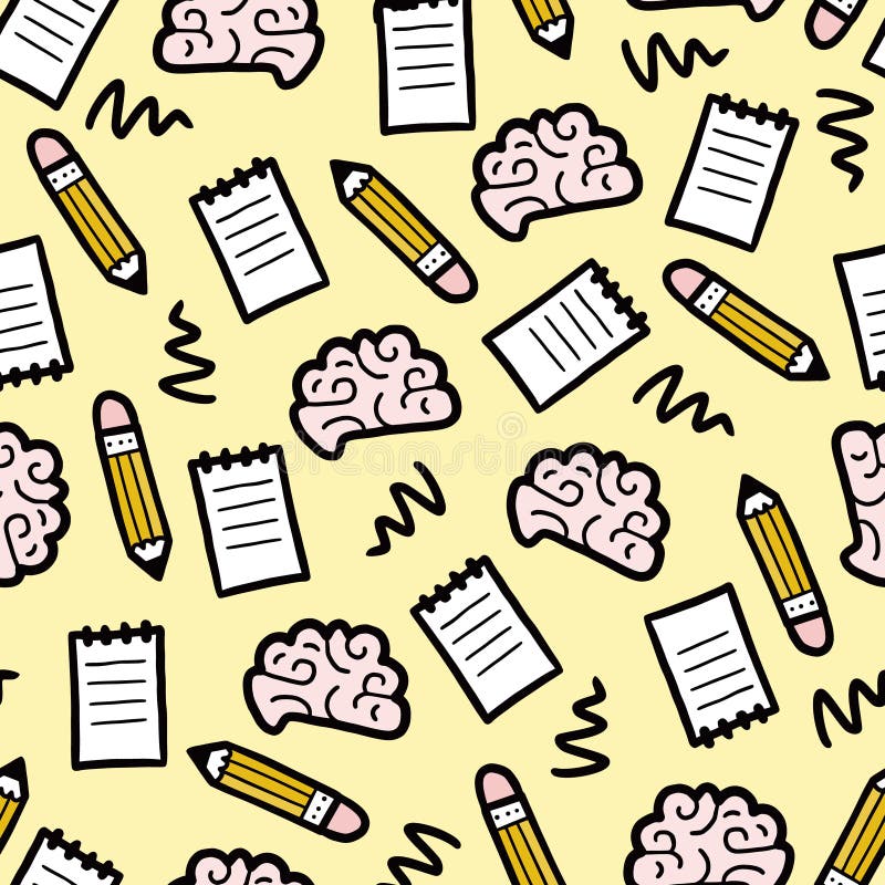 Hand Drawn Seamless Pattern of Brainstorm Stock Vector - Illustration ... Hand Drawn Seamless Pattern of Brainstorm Stock Vector - Illustration ...