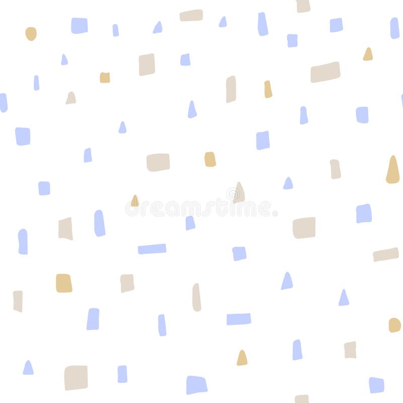 Hand Drawn Seamless Pattern with Confetti in Rectangular and Triangular ...