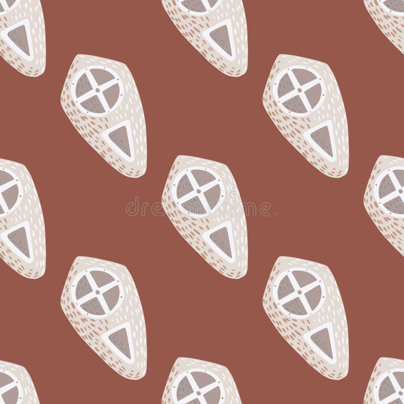 Hand Drawn Seamless Pattern with Creative Shield Light Silhouettes ...