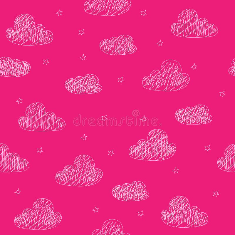 Hand-drawn Seamless Pattern with Cute Objects Stock Vector ...