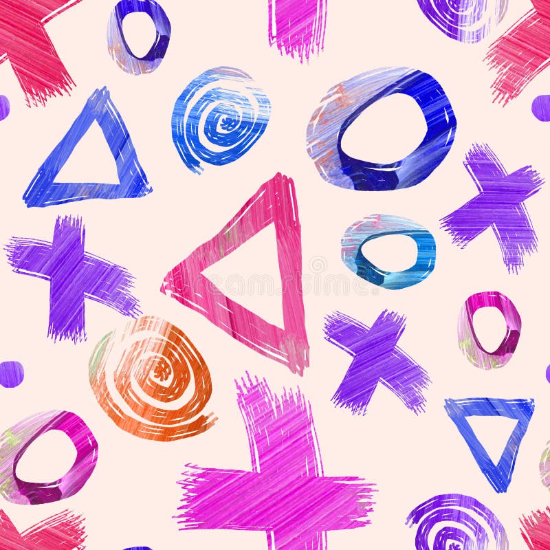 Hand Drawn Seamless Pattern with Different Figures Stock Illustration ... Hand Drawn Seamless Pattern with Different Figures Stock Illustration ...