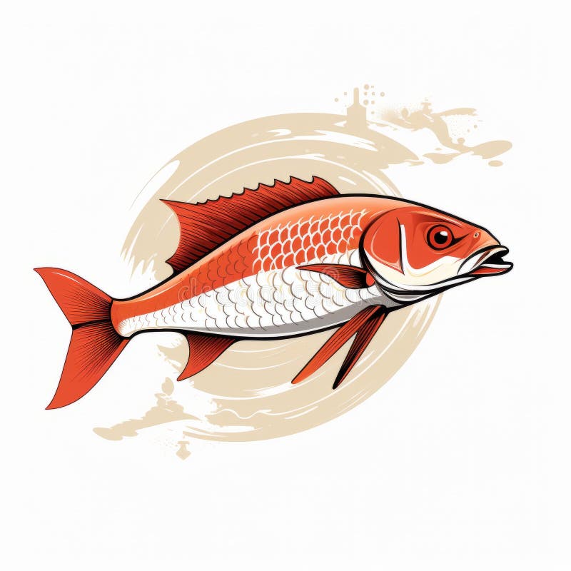 Vibrant Redfish Illustration on Abstract Background Stock Illustration ...