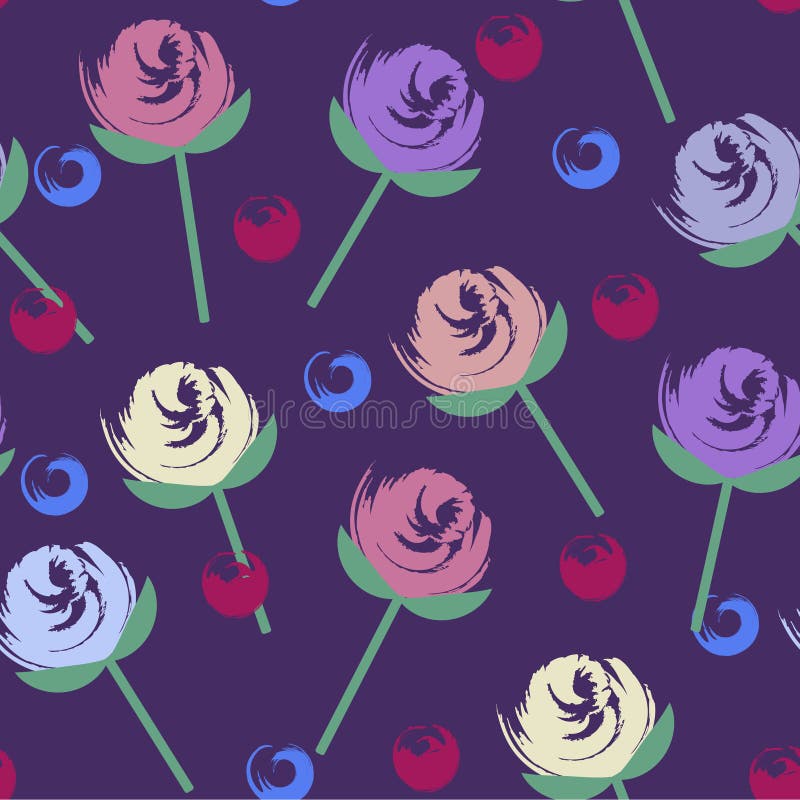 Hand-drawn Seamless Pattern with Floral Print. Abstract Multi-colored ...