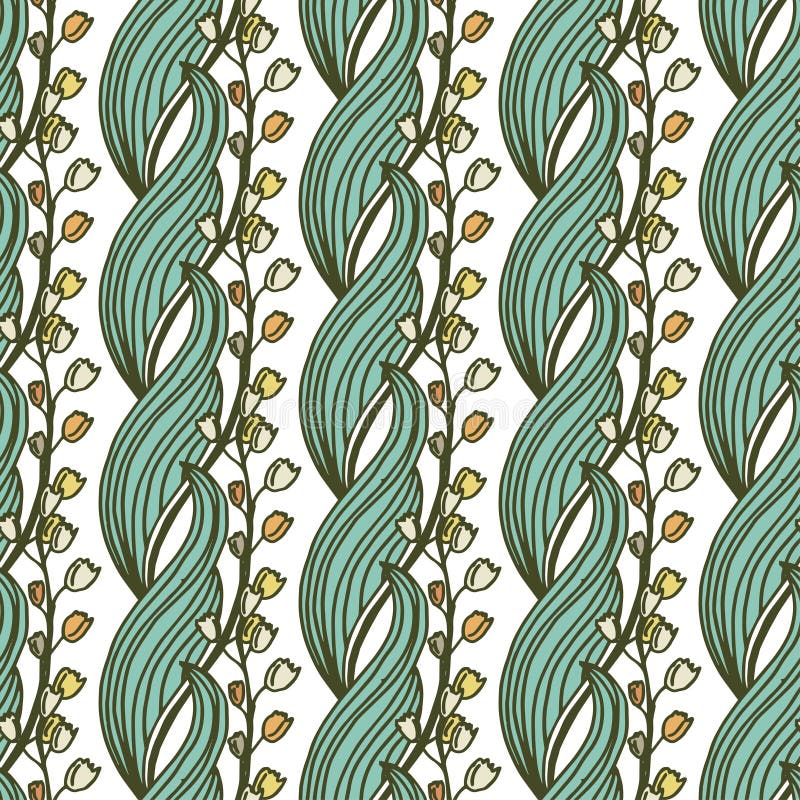 Hand Drawn Seamless Pattern with May-lily Flowers. Stock Vector ...