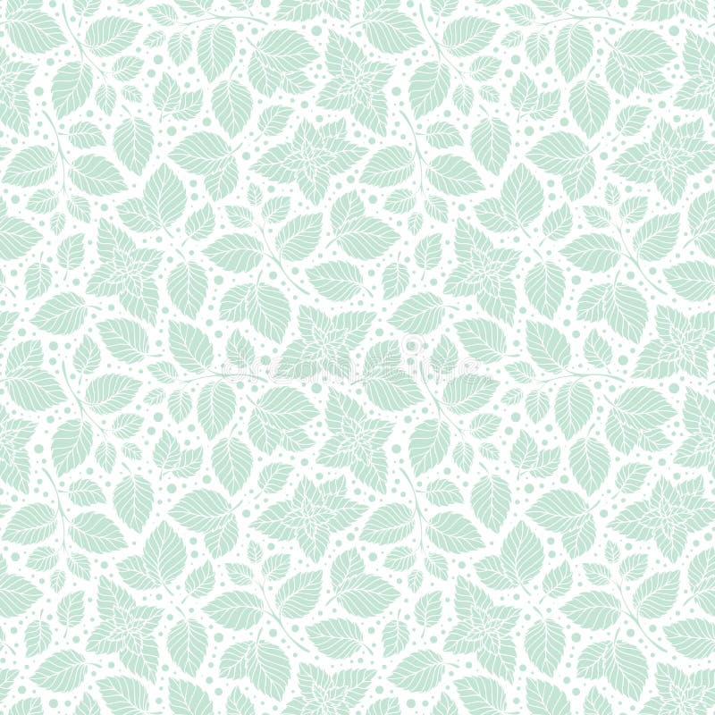 Hand Drawn Seamless Pattern with Mint Leaves Stock Illustration ...