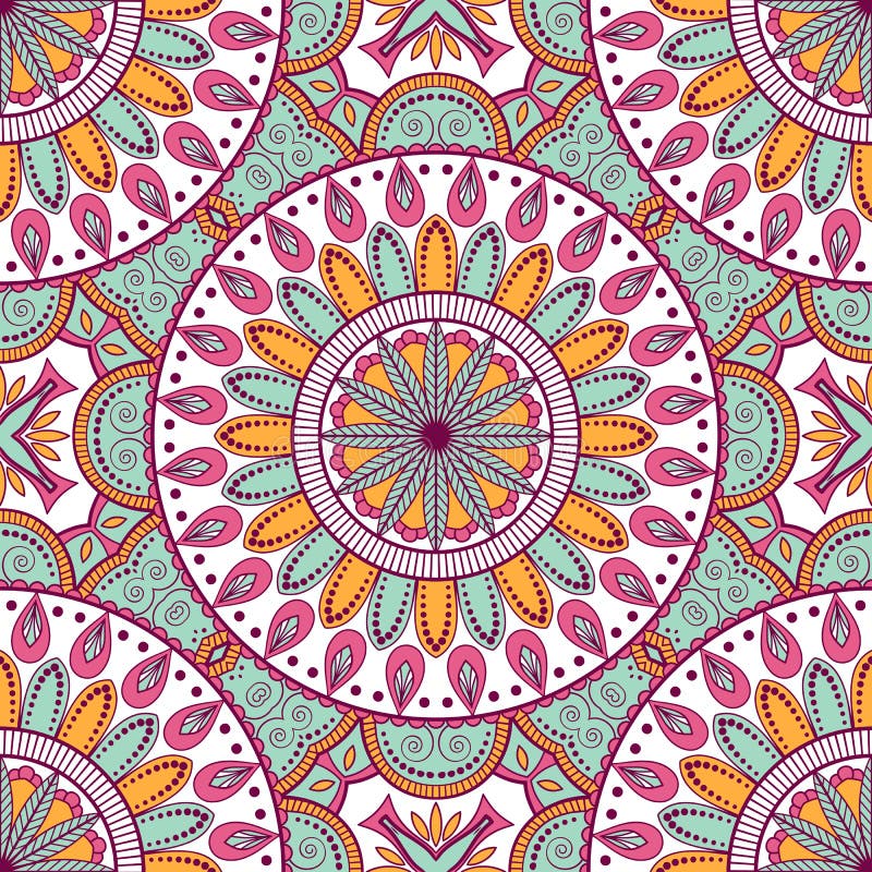 Hand Drawn Seamless Pattern Stock Vector - Illustration of culture ...