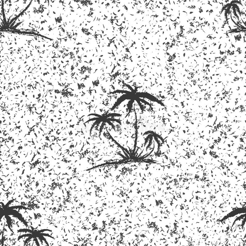 Hand Drawn Seamless Pattern. Simple Seamless Palm Tree Pattern and ...