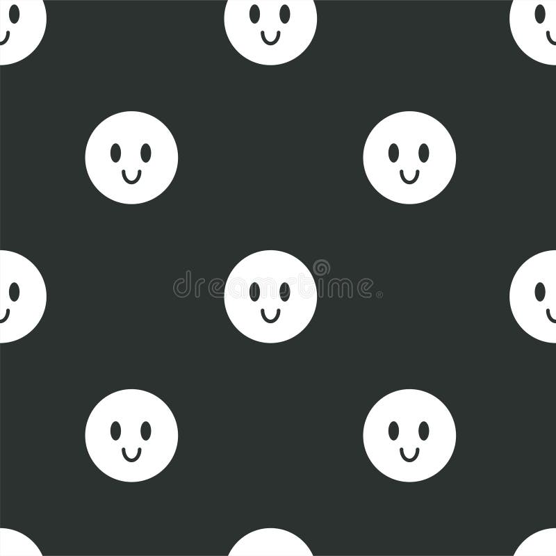 Hand Drawn Seamless Pattern. Smile Face Emoji Stock Vector ...