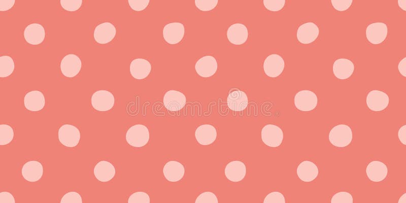 Hand Drawn Seamless Polka Dots Pattern, Pink and Apricot Colors, Doodle ...