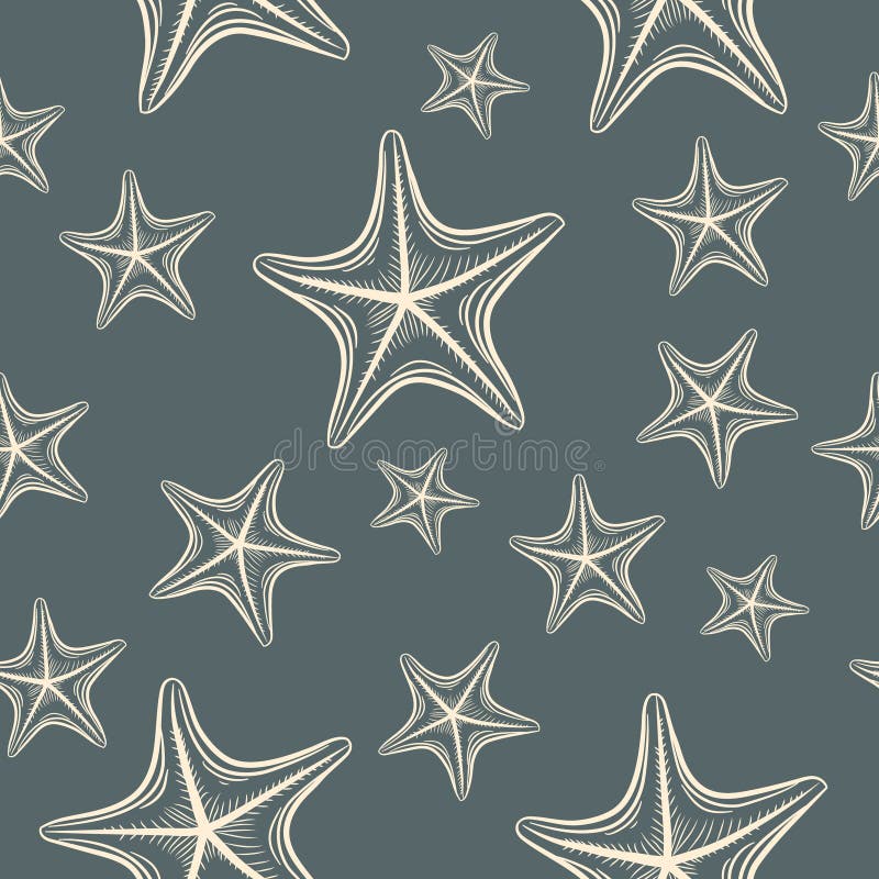Hand Drawn Seamless Repeat Pattern with Starfish. Stock Vector ... Hand Drawn Seamless Repeat Pattern with Starfish. Stock Vector ...