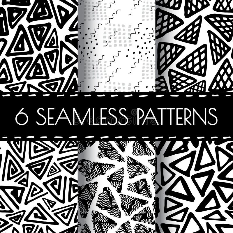Hand Drawn Seamless Triangle Pattern Stock Vector - Illustration of ...