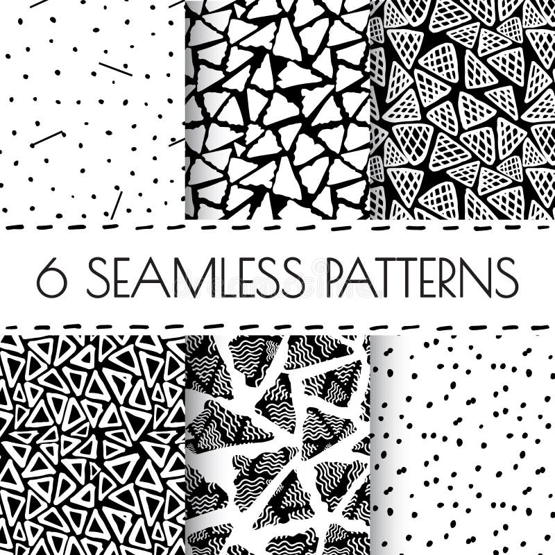 Hand Drawn Seamless Triangle Pattern Stock Vector - Illustration of ...