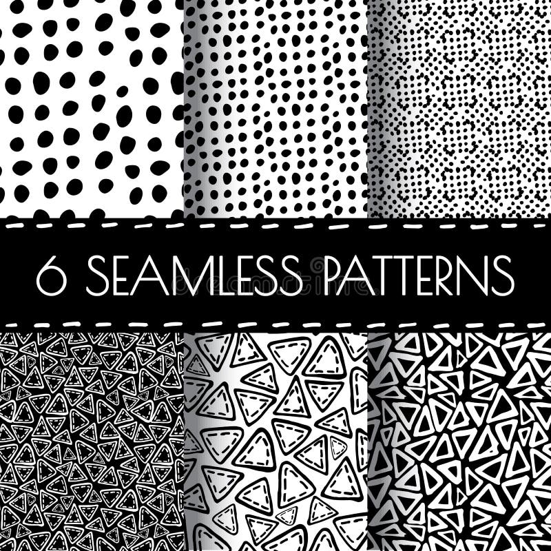 Hand Drawn Seamless Triangle Pattern Stock Vector - Illustration of ...