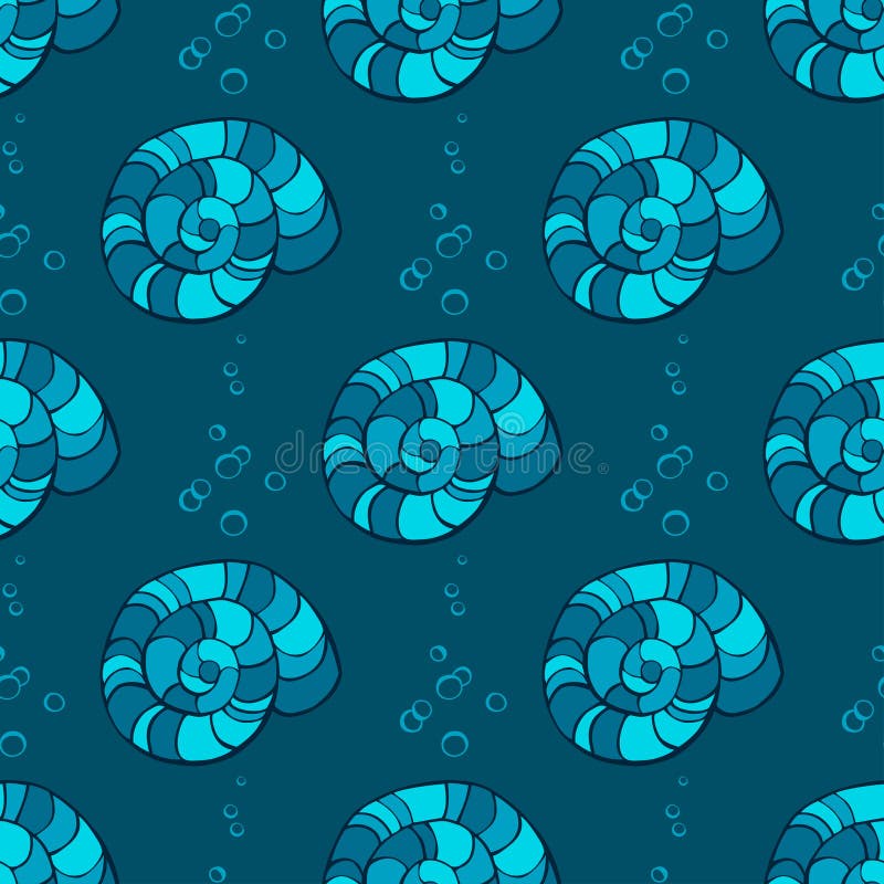 Seamless Marine Pattern with Shells. Beautiful Graphic Background with ...