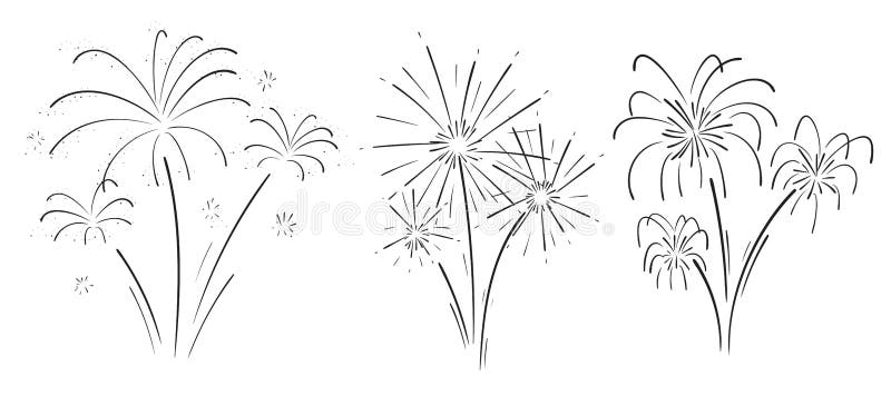 Hand Drawn Set of Fireworks. Stock Vector - Illustration of festive ... Hand Drawn Set of Fireworks. Stock Vector - Illustration of festive ...