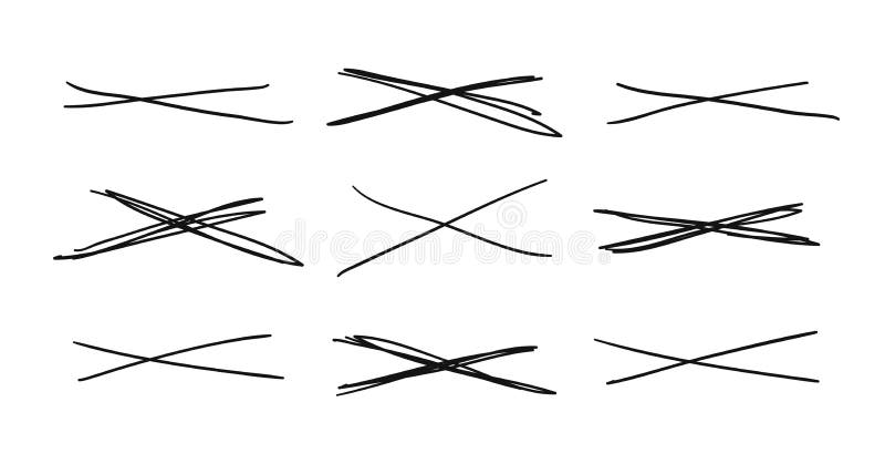 Hand Drawn Set of Objects for Design Use. Black Vector Doodle Cross ...