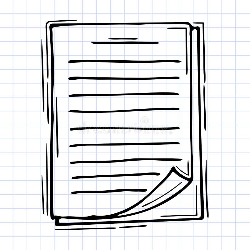 Hand Drawn Set of Paper Sheets. Outline Icon. Sketch Style Stock Vector ...