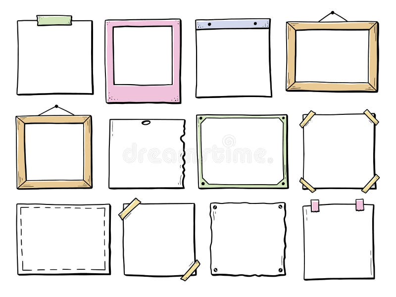 Hand Drawn Paper Memo Sticky. Doodle Stock Vector - Illustration of ... Hand Drawn Paper Memo Sticky. Doodle Stock Vector - Illustration of ...