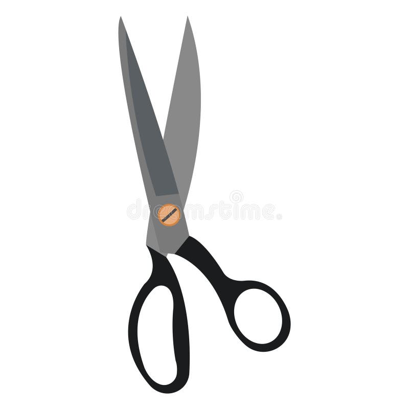 Hand Drawn Sewing Scissors with Black Handles. Stock Vector ...