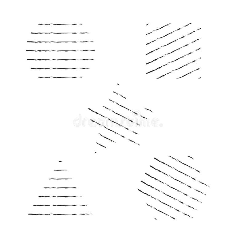 Hand Drawn Shape. Rough Textured Pattern. Distressed Geometric Figure ...