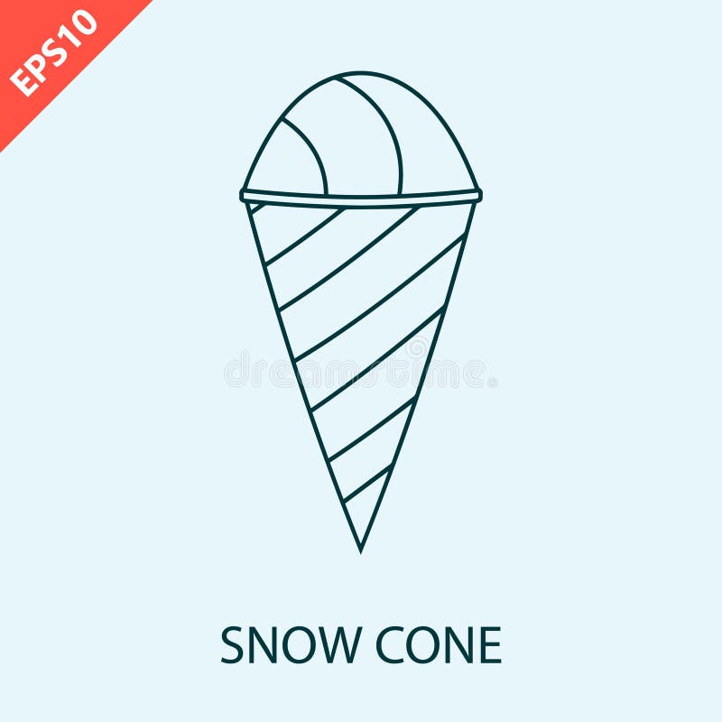 Hand Drawn Shaved Ice on Cones Vector Illustration Stock Vector ...